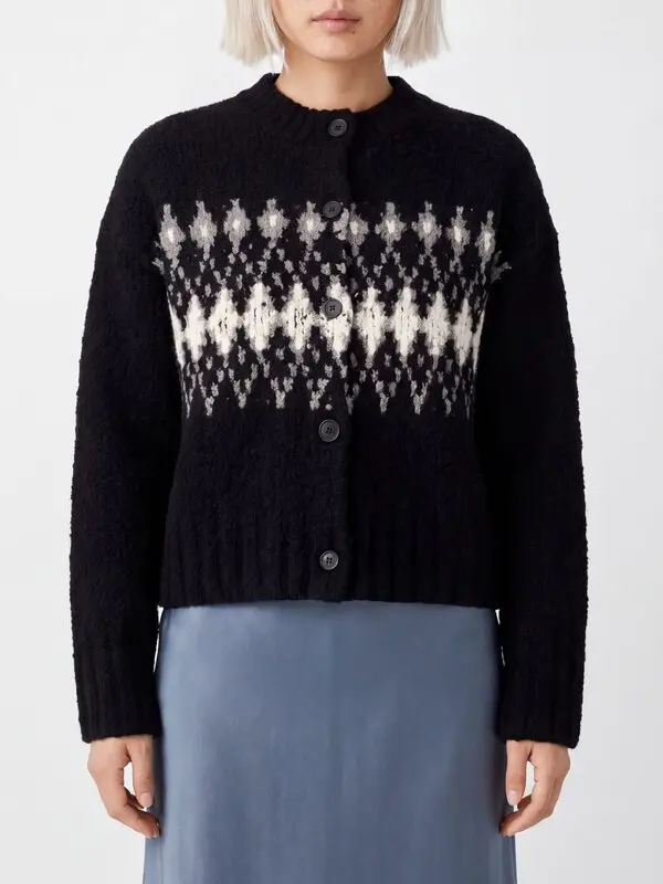 Altuzarra Wool Crewneck Cardigan With Abstract Jacquard Pattern