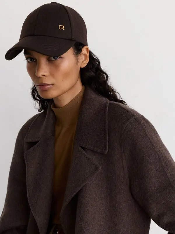 REISS Fiona Wool-blend Flannel Baseball Cap