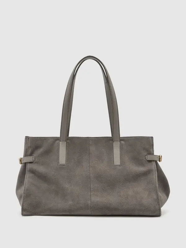 REISS Elise Suede Medium Tote Bag
