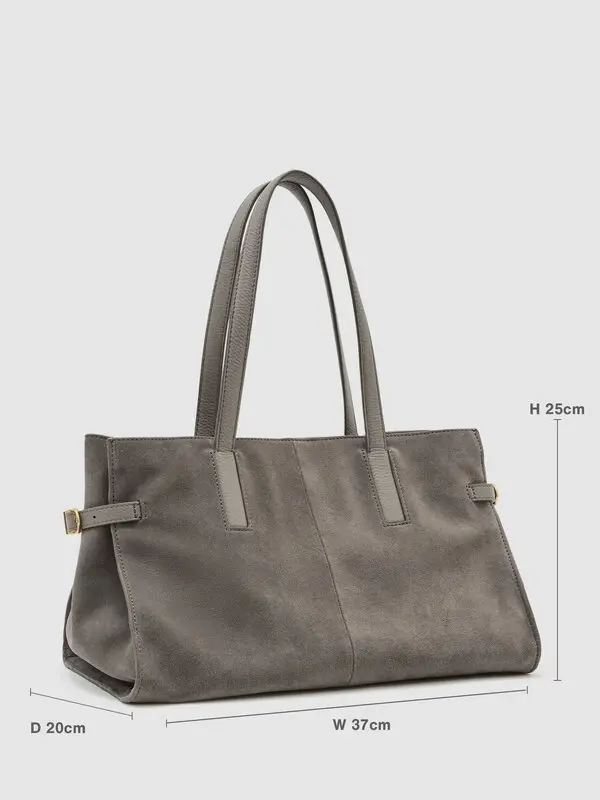 REISS Elise Suede Medium Tote Bag