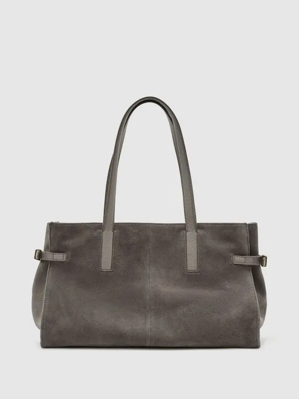 REISS Elise Suede Medium Tote Bag