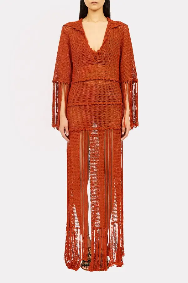 Ulla Johnson Appoline Fringe Knit Dress