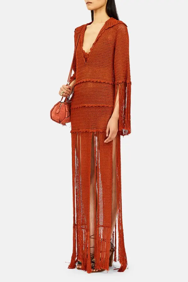 Ulla Johnson Appoline Fringe Knit Dress