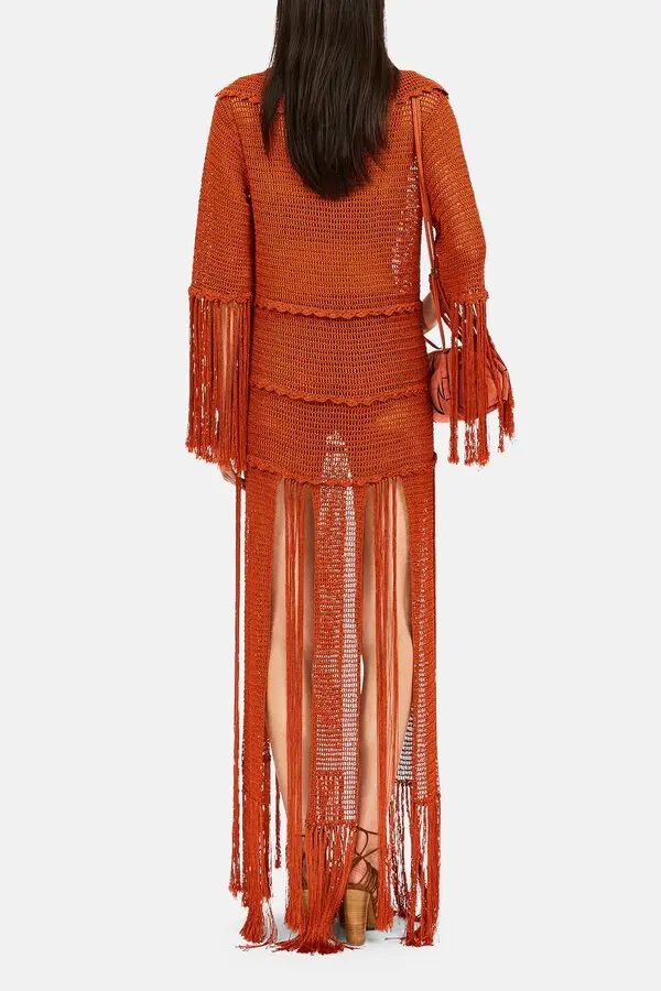 Ulla Johnson Appoline Fringe Knit Dress