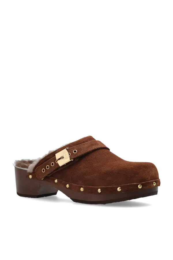DR. SCHOLL'S SHOES Pescura Robin Fur Leather Mules By