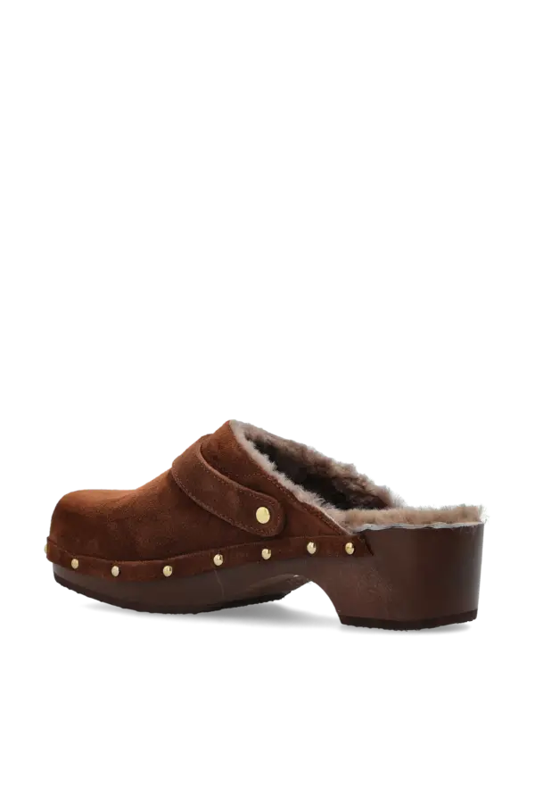 DR. SCHOLL'S SHOES Pescura Robin Fur Leather Mules By
