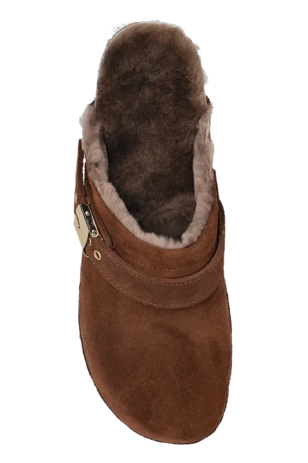 DR. SCHOLL'S SHOES Pescura Robin Fur Leather Mules By