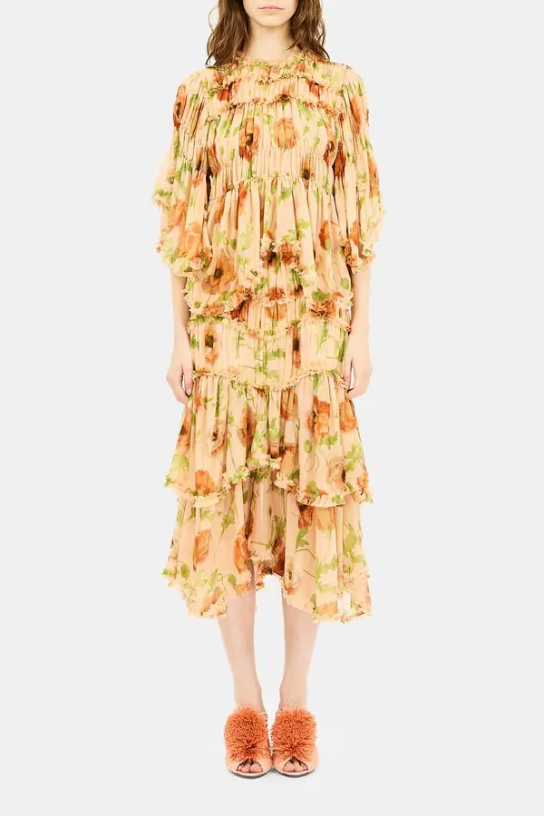 Ulla Johnson Lenore Tiered Midi Skirt