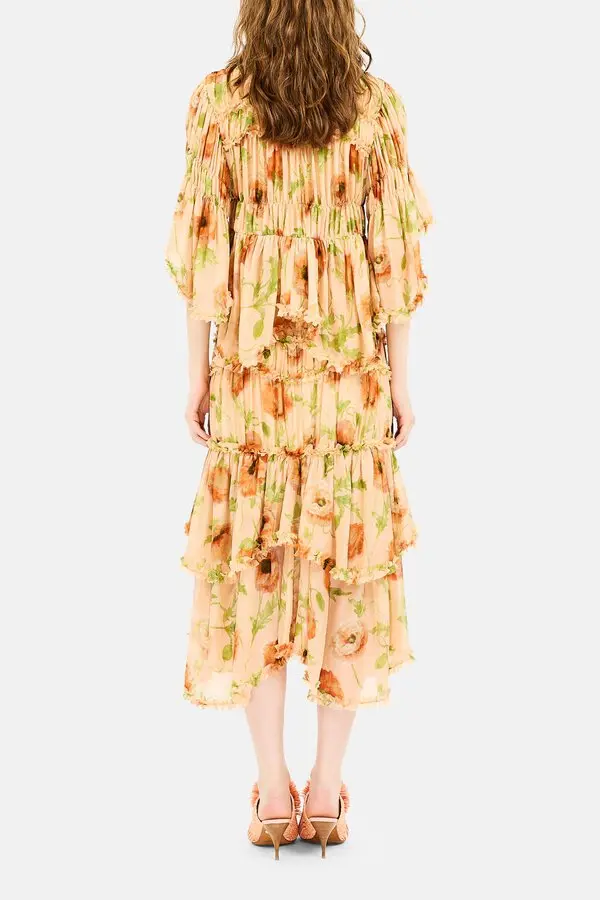 Ulla Johnson Lenore Tiered Midi Skirt