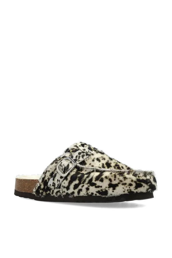 DR. SCHOLL'S SHOES Leather Slides ‘dakota Fur