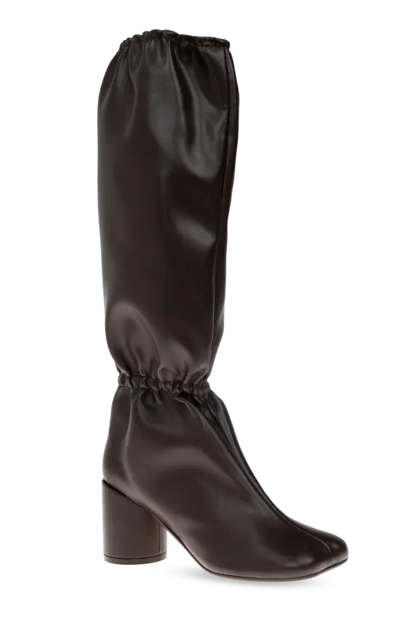 MAISON MARGIELA Dark Knee-high Leather Heeled Boots
