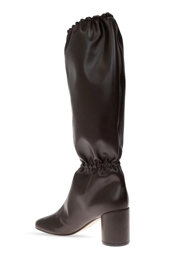 MAISON MARGIELA Dark Knee-high Leather Heeled Boots