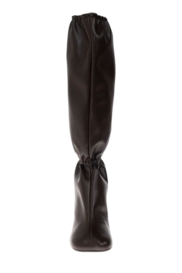 MAISON MARGIELA Dark Knee-high Leather Heeled Boots