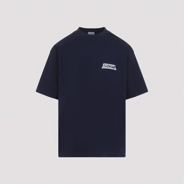 Balenciaga Medium Fit Cotton T-shirt - Blue