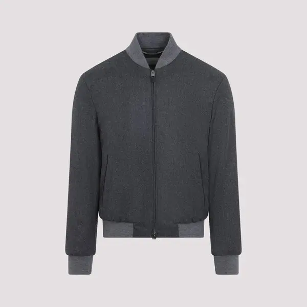 Canali Wool Bomber Jacket - Grey