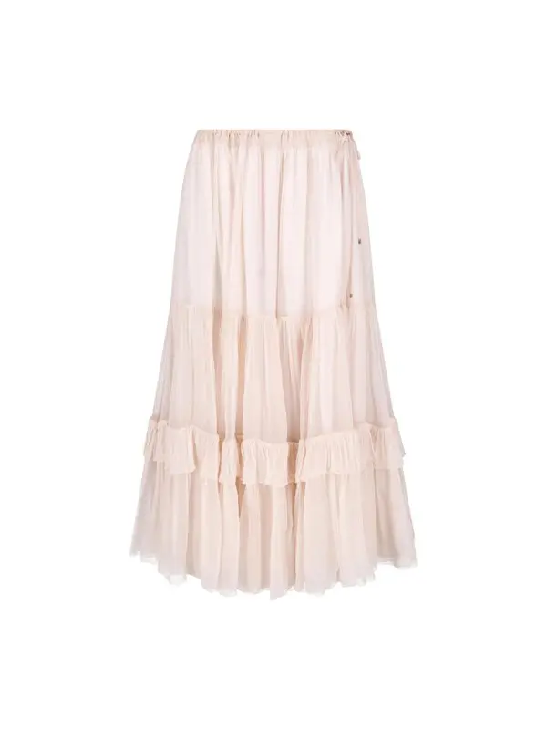 Chloé Tiered Silk Maxi Skirt