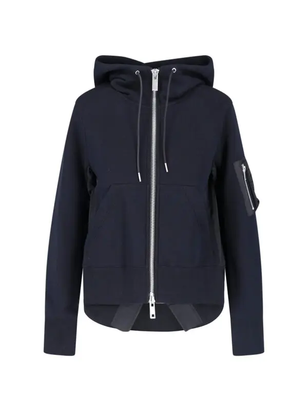 Sacai Zip-front Hooded Sweatshirt Jacket