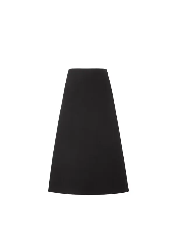 Fendi A-line Wool Blend Midi Skirt