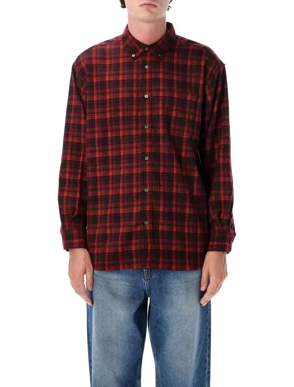DUNST Plaid Button-up Shirt - Rosso