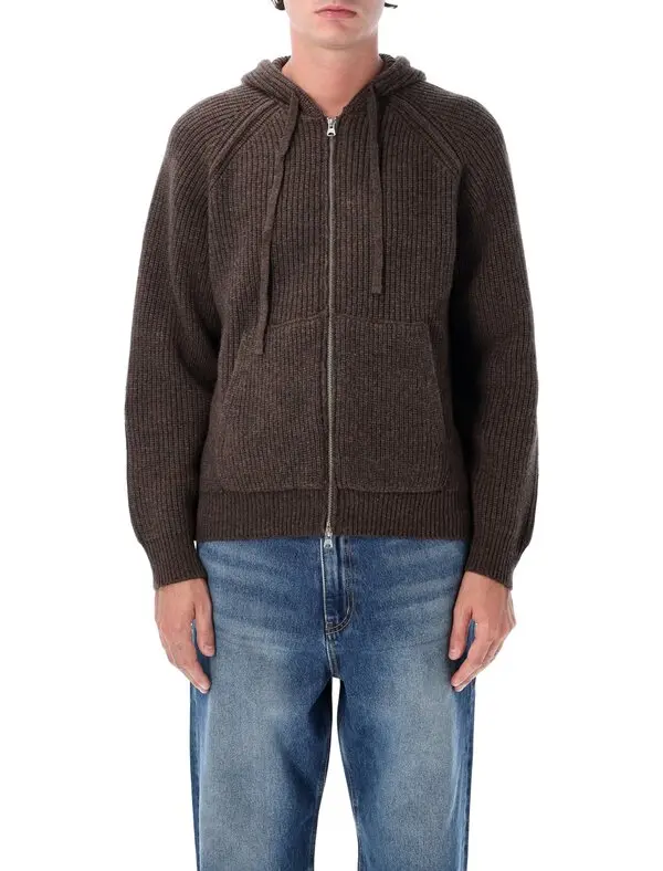 DUNST Zip-up Hooded Knit Sweater