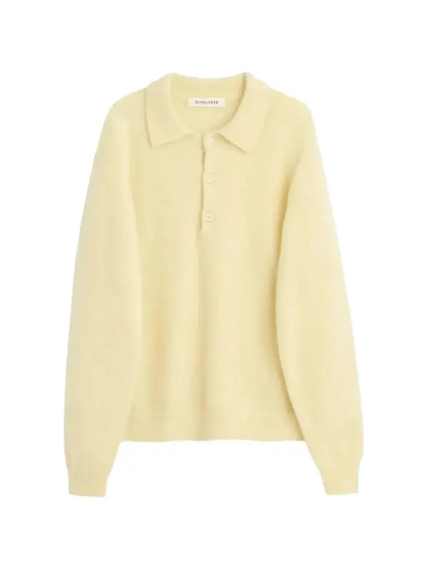 SUNFLOWER Polo Collar Sweater With Front Button Placket - Giallo