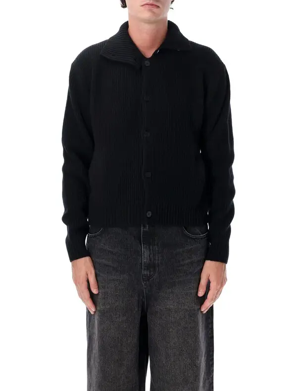 TONYWACK Ribbed Knit Button-front Cardigan
