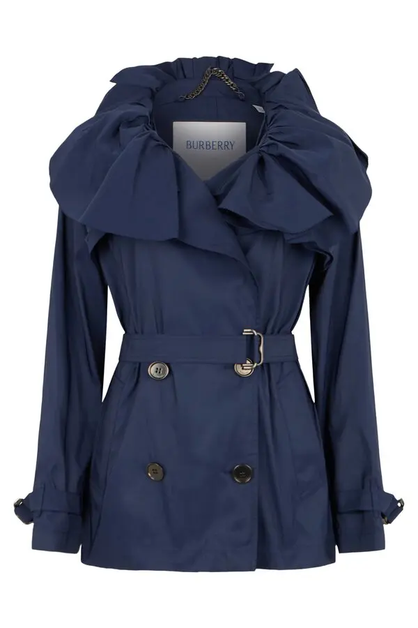 Burberry Inspired Short Technical Trench With Waist Belt