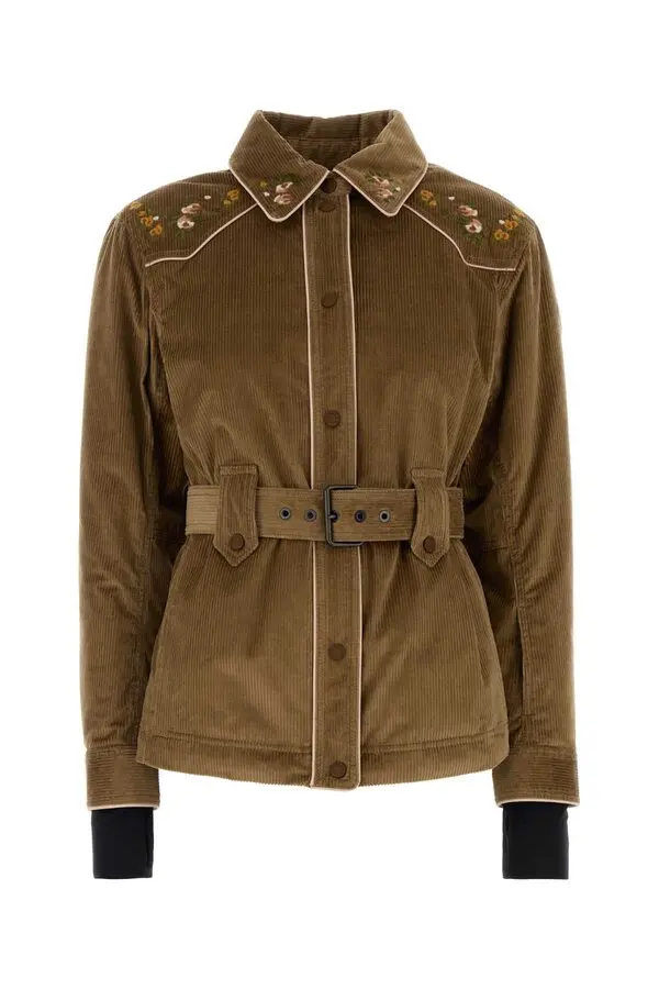 Moncler Down Padded Shirt Jacket - Camel