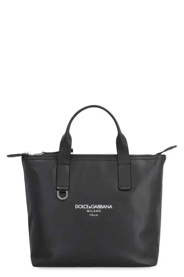 Dolce & Gabbana Mini Piccola Smooth Leather Tote Handbag 25 Cm - Black