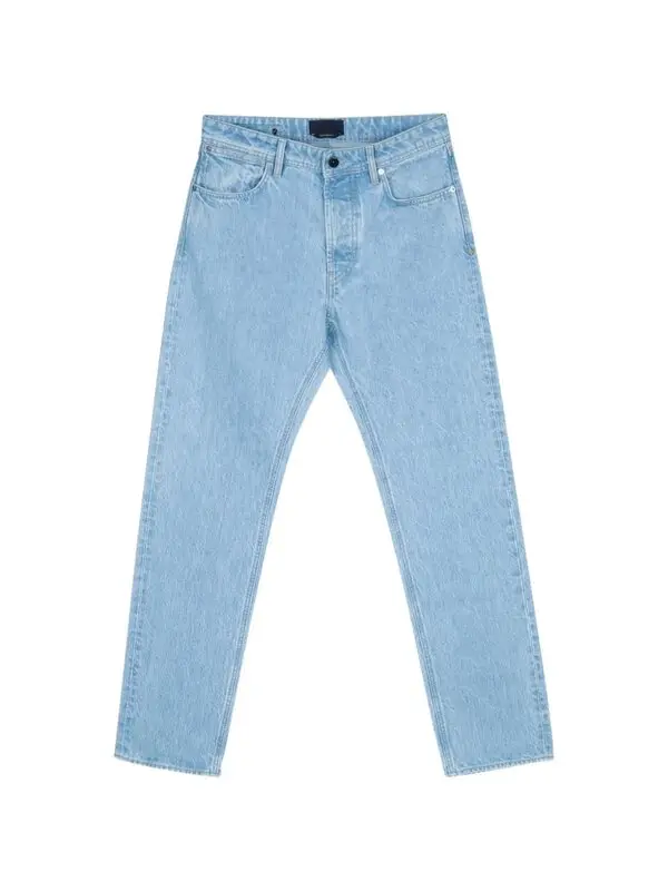 Stone Island Research Curved-front Five-pocket Cotton Jeans With Buttoned Flap