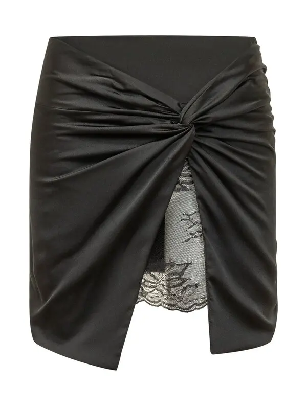 ACTUALEE Satin Mini Skirt