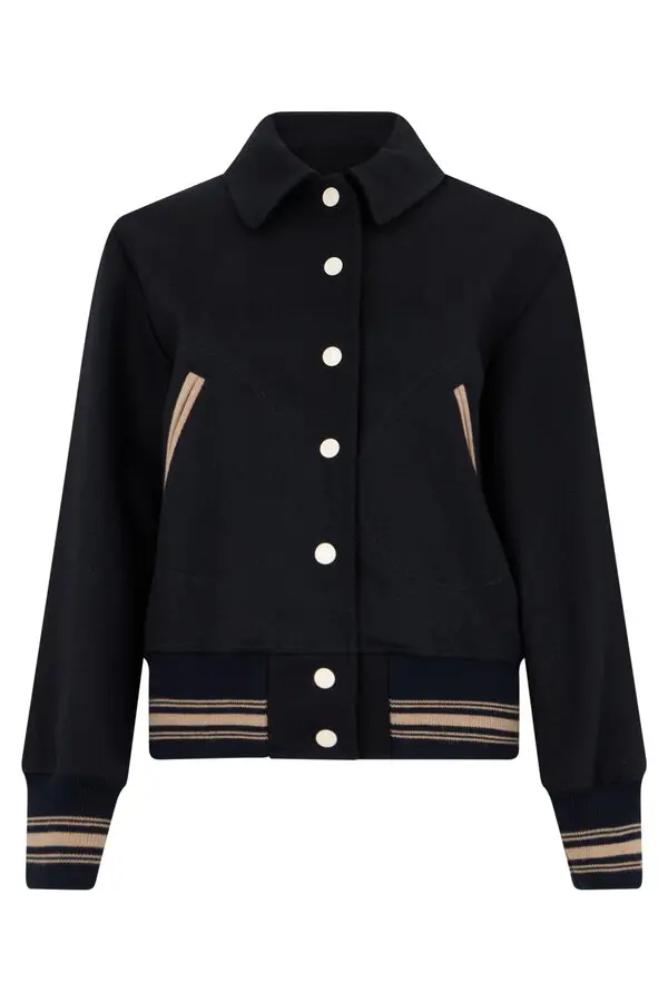 GOLDEN GOOSE Virgin Wool Bomber Jacket For - Black