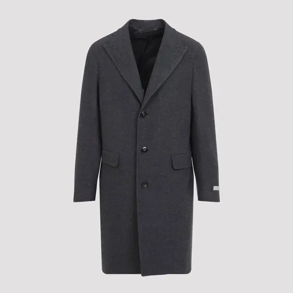 Canali Wool Single-breasted Overcoat