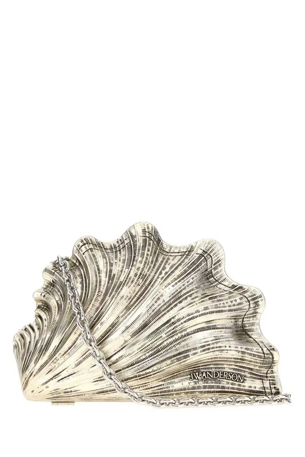 JW Anderson Metal Shell Mini Clutch - Silver