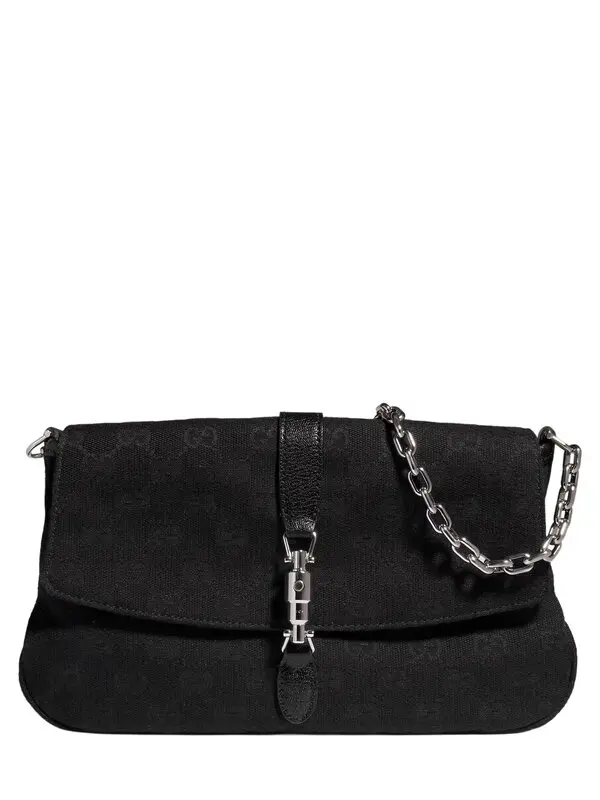 Gucci Height 14.5 Cm Mini Gg Canvas Shoulder Bag With Detachable Leather Strap