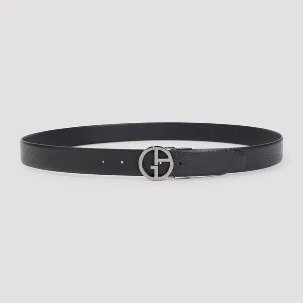 Giorgio Armani Leather Plate Belt 3.5 Cm