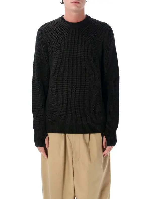 Comme Des Garçons Ribbed Wool Crewneck Sweater - Nero