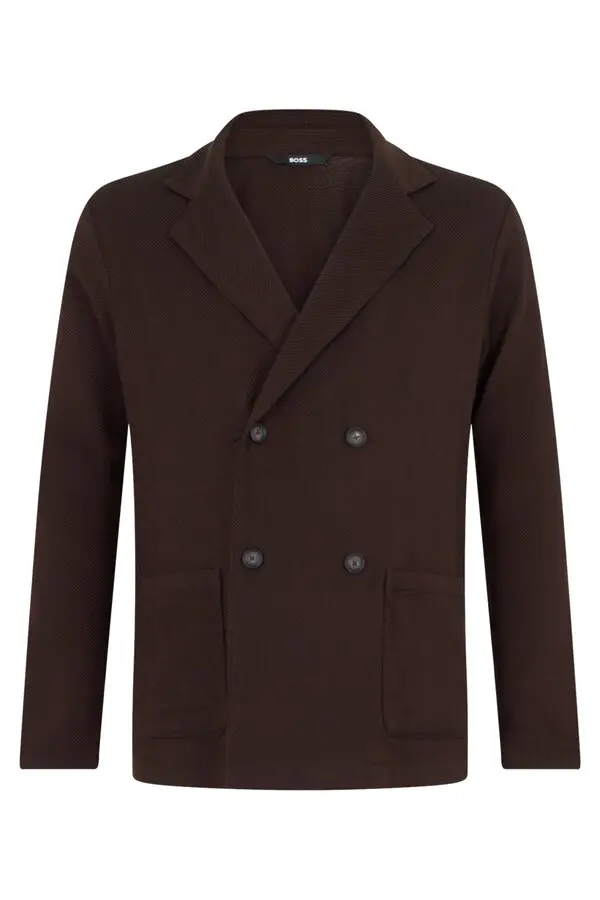 BOSS Deconstructed Double-breasted Wool Jacket