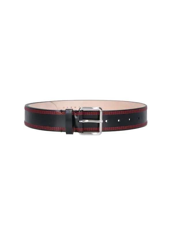 Marni Leather Belt With Oversized Buckle