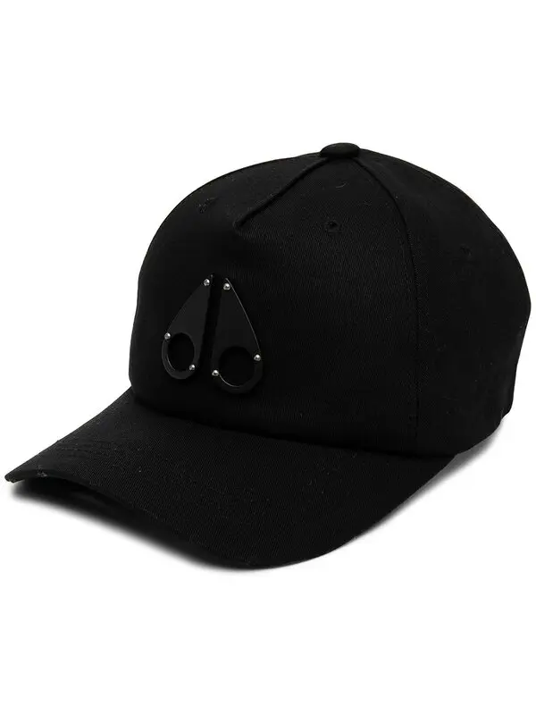 Moose Knuckles 6-panel Cotton Cap With Embroidered Eyelets And Adjustable Leather Strap