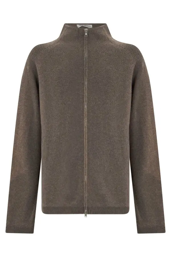 Our Legacy Merino Wool Zip Cardigan With High Collar