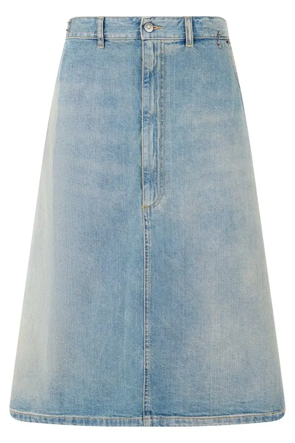 MAISON MARGIELA Going In Light Wash Midi Skirt For - Denim