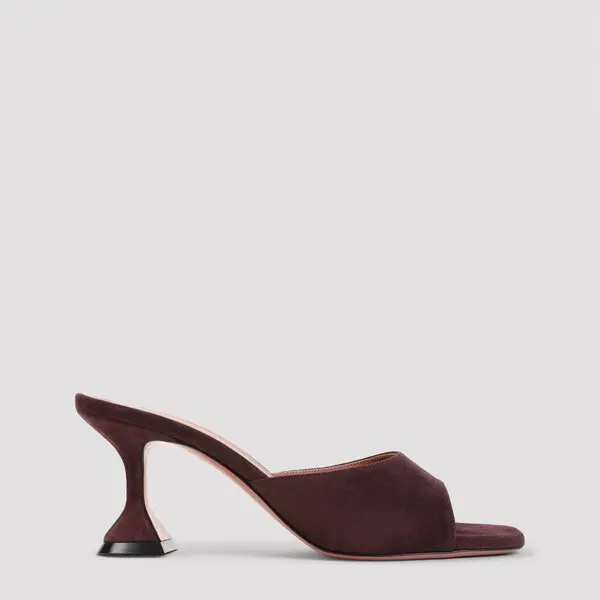 Amina Muaddi Lupita Slipper 70 Suede Sandals - Red