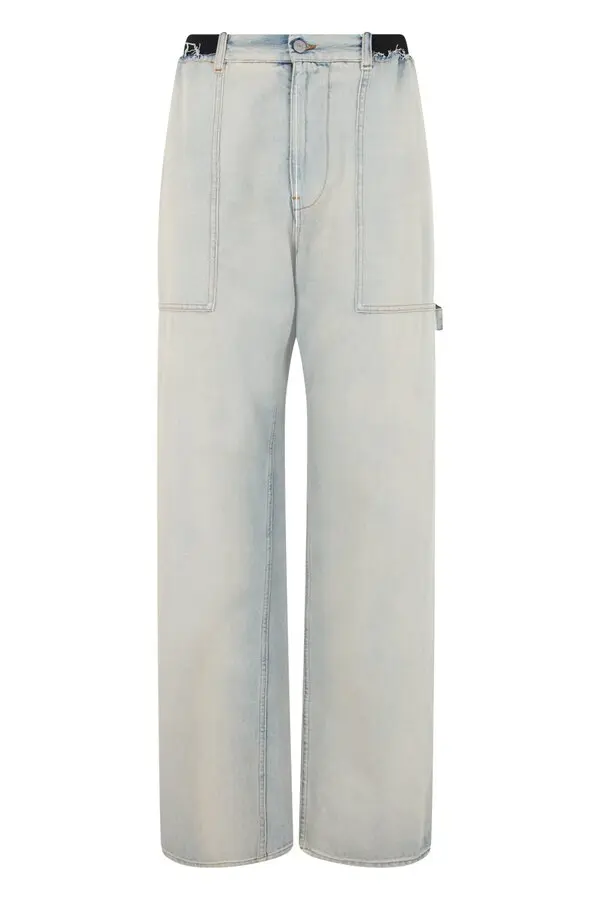 MAISON MARGIELA Straight-leg High-waist Cotton Denim Jeans - Light Blue