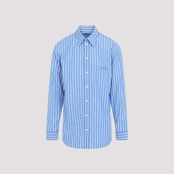 Balenciaga Regular Fit Cotton Shirt - Blue