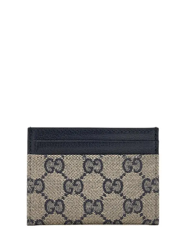 Gucci Mini Gg Canvas Wallet With Leather Interior & Card Slots