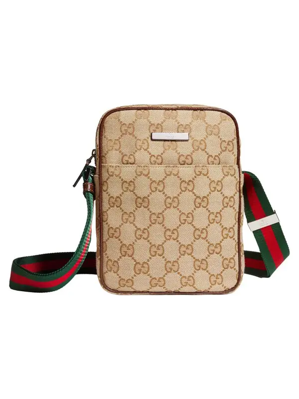 Gucci Gg Canvas Mini Crossbody Bag With Adjustable Strap, 20 Cm X 14 Cm X 4 Cm
