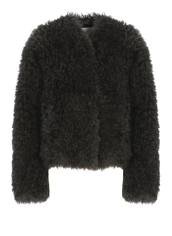 STAND STUDIO Straight Faux Fur Charlotte Jacket - Grigio