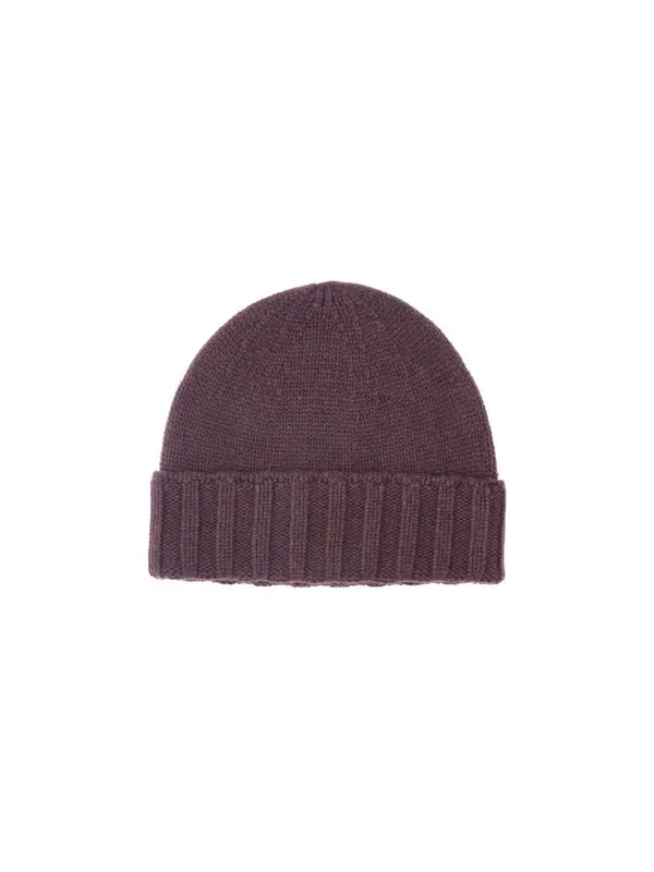 DRUMOHR Cashmere Ribbed Beanie - Brown