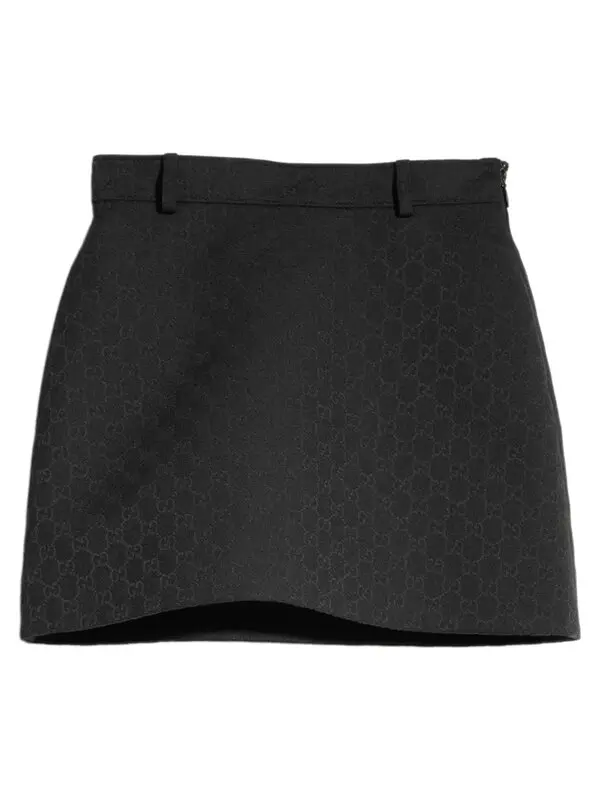 Gucci Lined Mini Skirt With Belt Loops And Hidden Zip